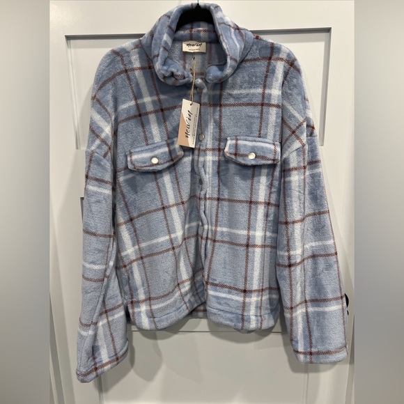 new in | Jackets & Coats | New In Cozy Soft Plush Plaid Shacket | Poshmark